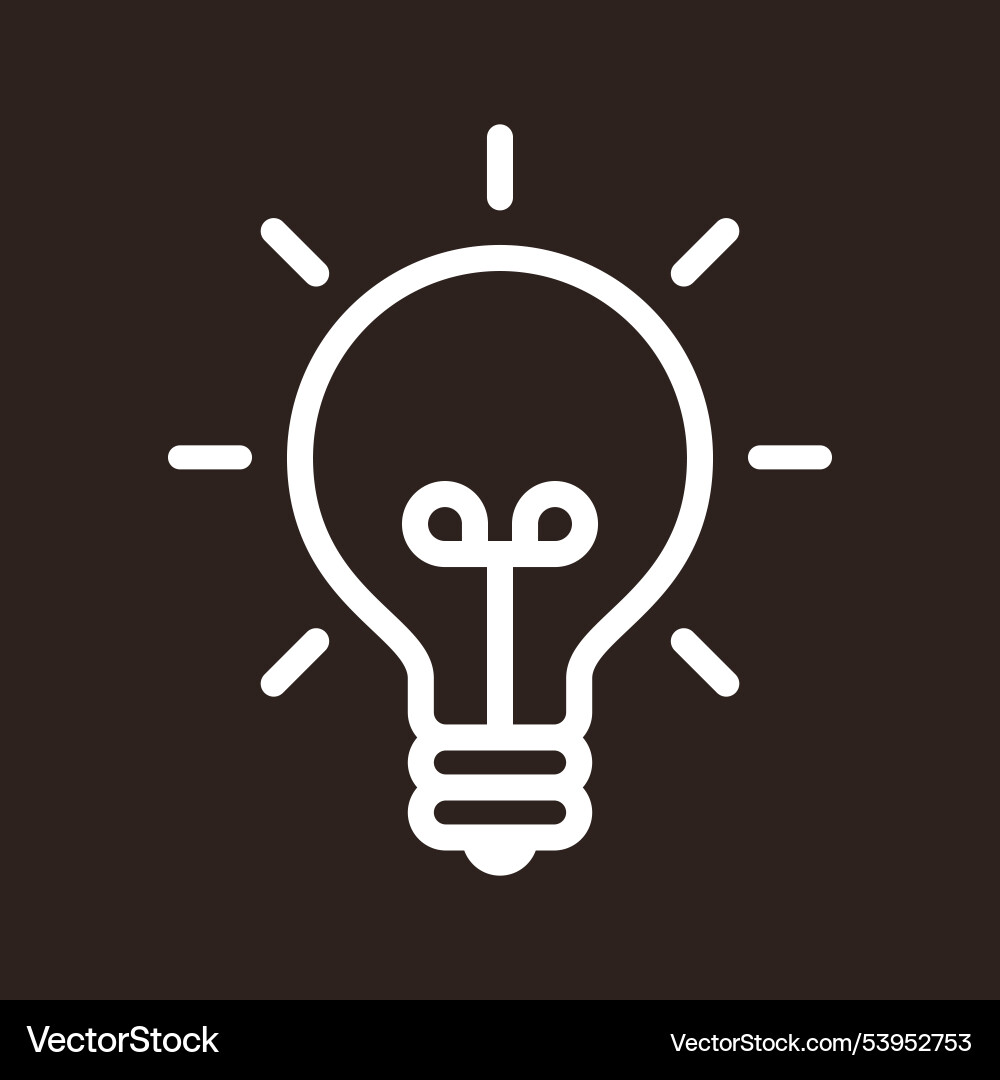 Bulb icon light sign lamp symbol ideas Royalty Free Vector
