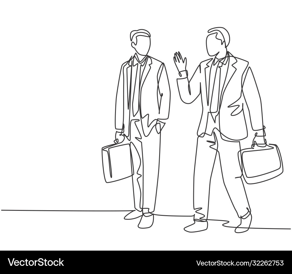 Business conversation concept one single line Vector Image