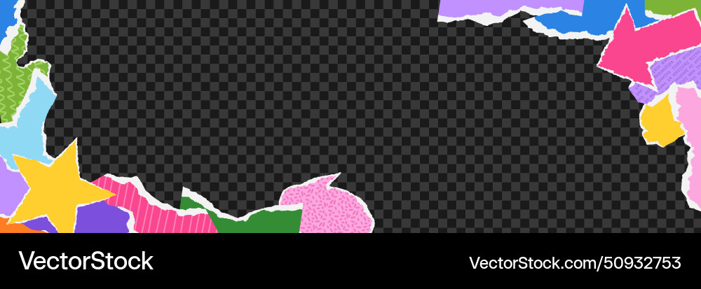 Collage frame with torn vintage paper element Vector Image