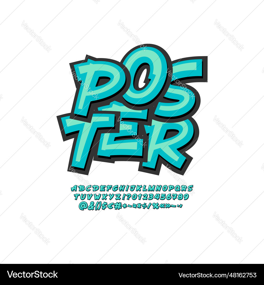 Handwritten Comic Script Font Royalty Free Vector Image