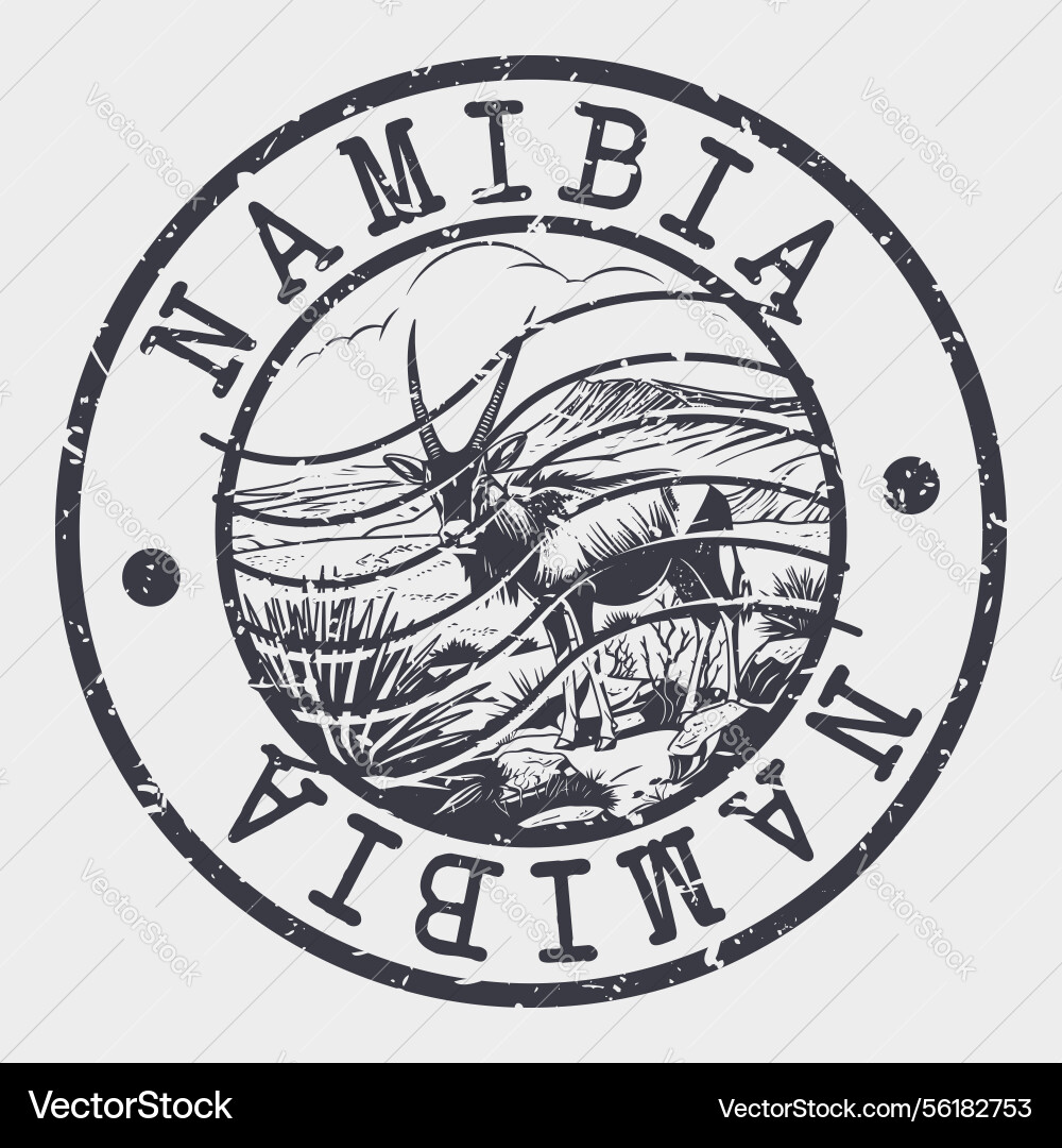 Namibia stamp postal silhouette seal Royalty Free Vector