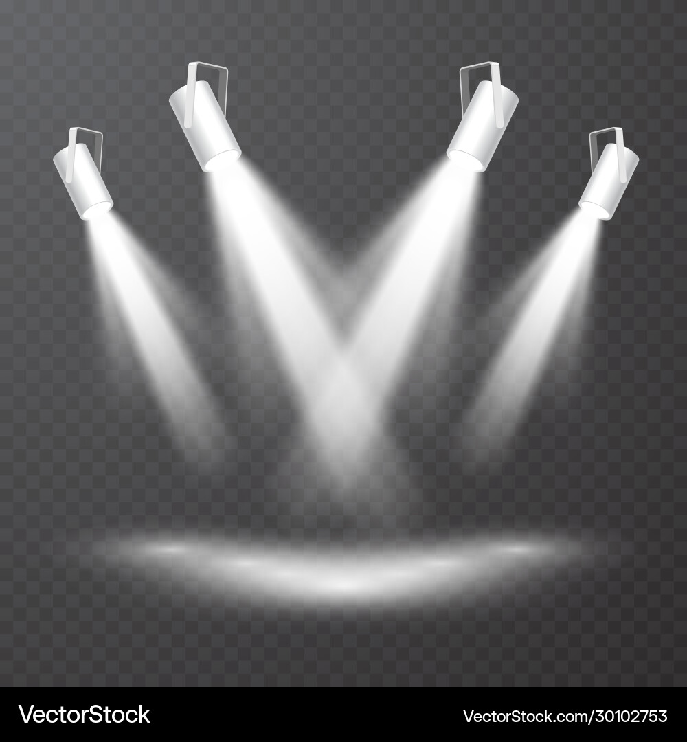 Spotlight set collection on transparent background
