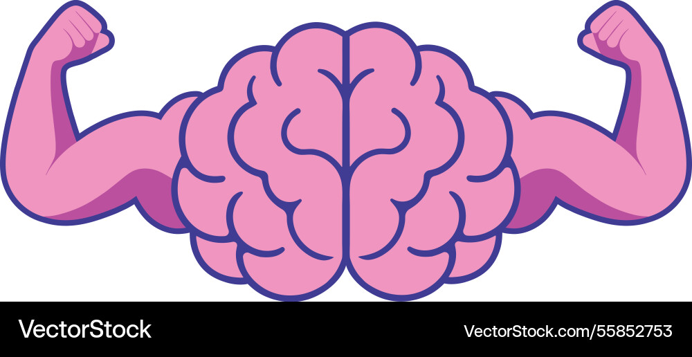 Strong mind strength Royalty Free Vector Image