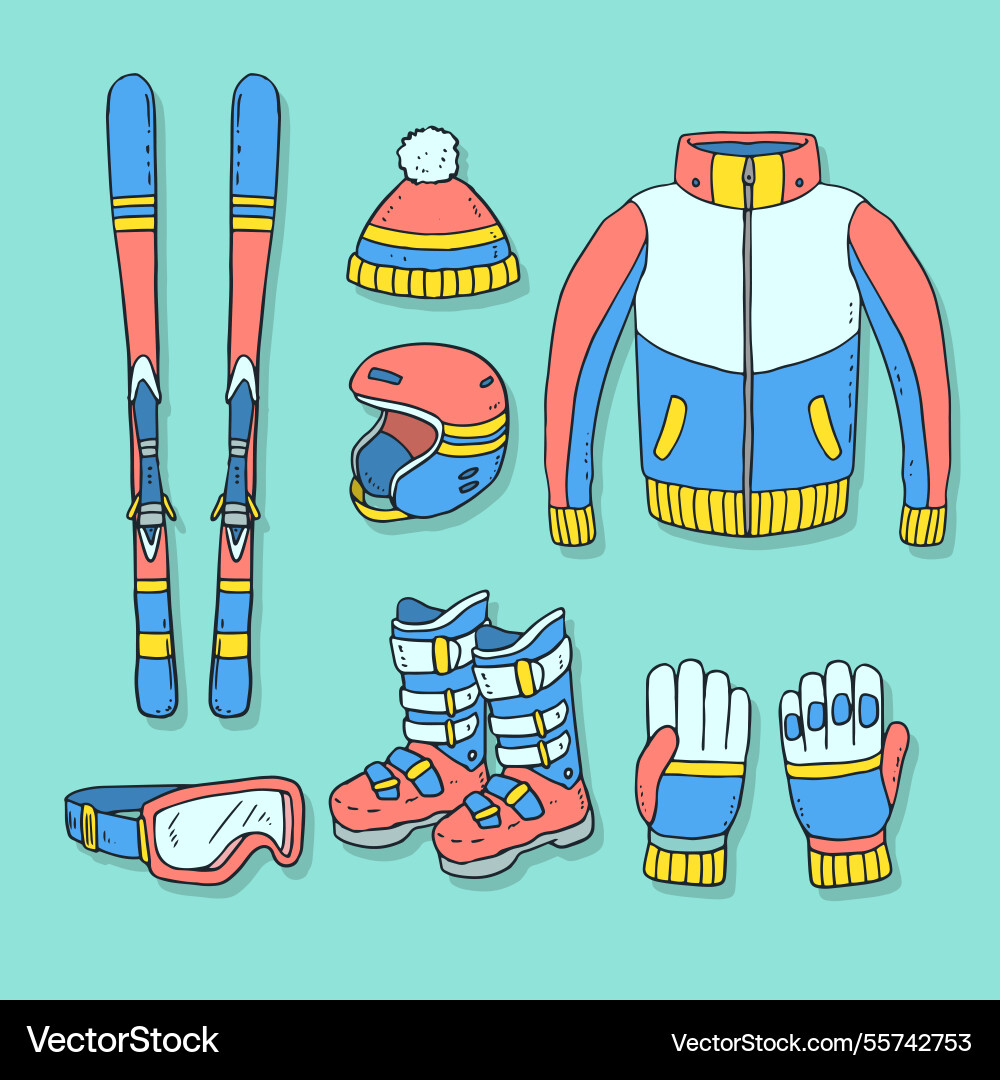 Winter sport equipment Royalty Free Vector Image