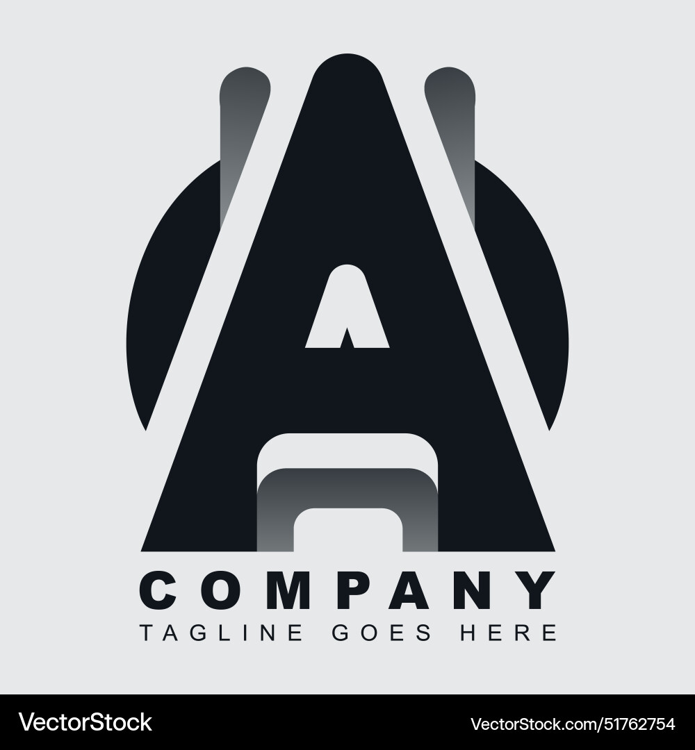 A letter logo using negative space Royalty Free Vector Image