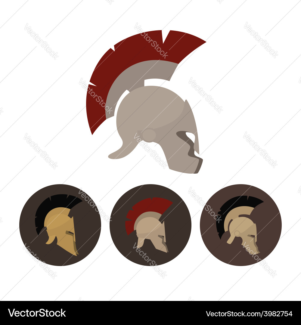 Antique Roman & Greek Helmets Royalty Free Vector Image