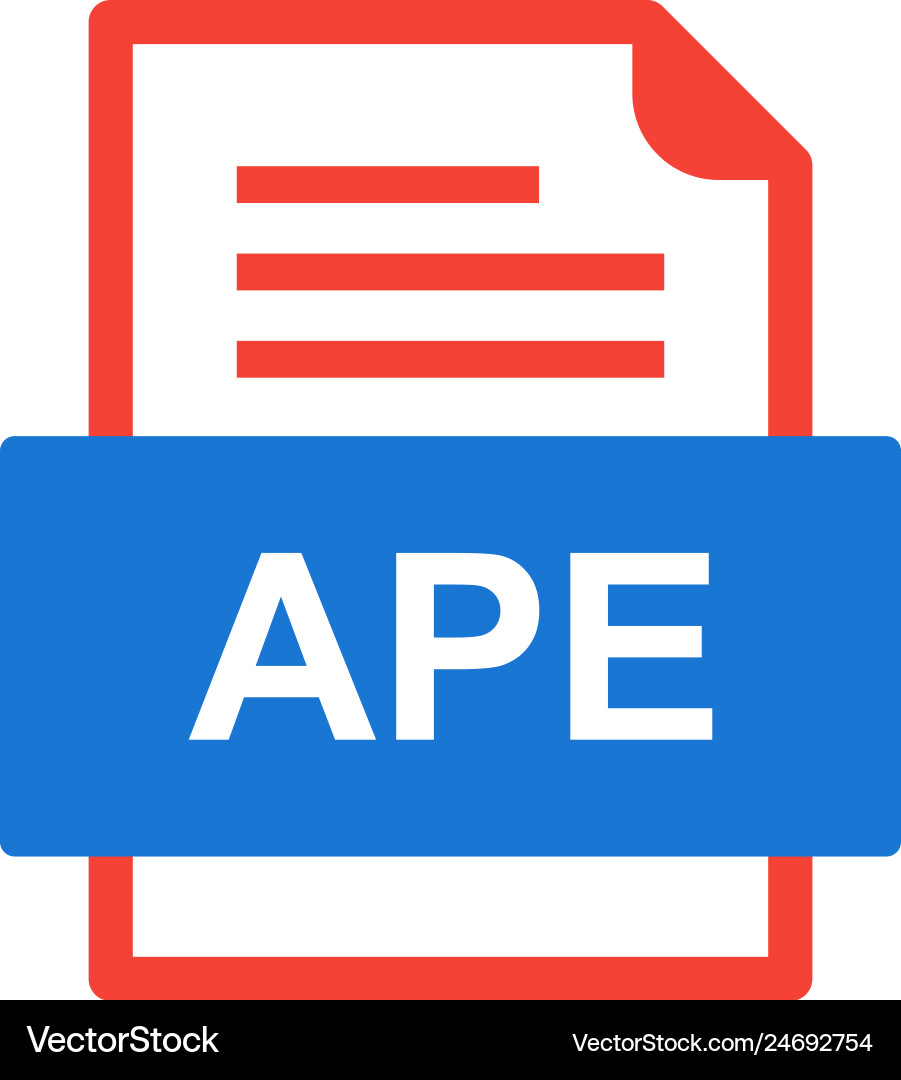Ape file document icon Royalty Free Vector Image