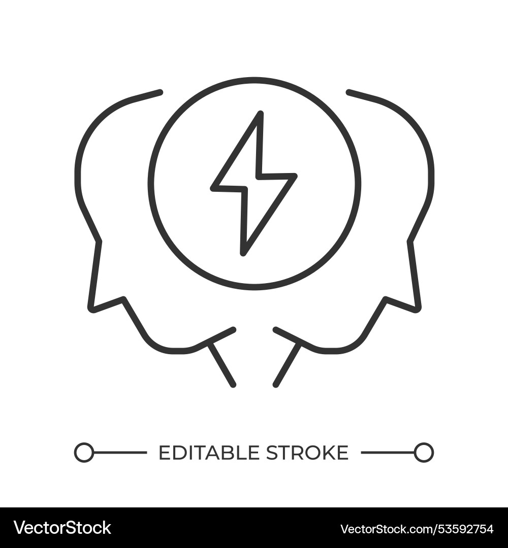 Conflicting people linear icon Royalty Free Vector Image