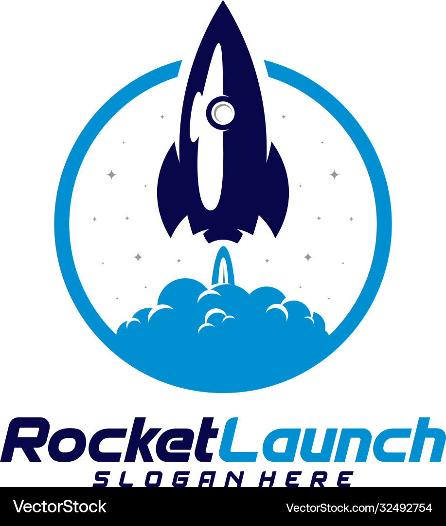 Dynamic Rocket Launch Logo Royalty Free Vector Image