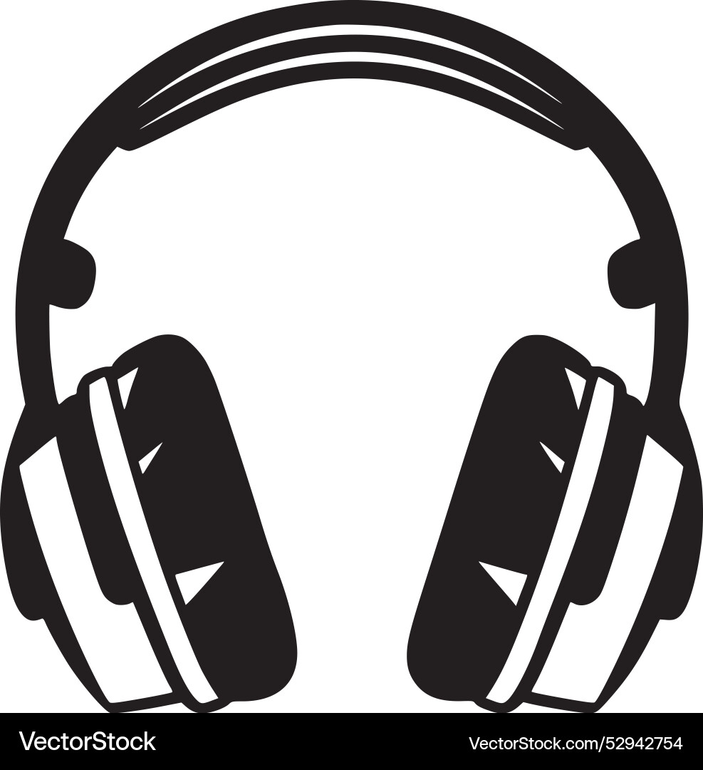 Headphone - minimalist and simple silhouette Vector Image