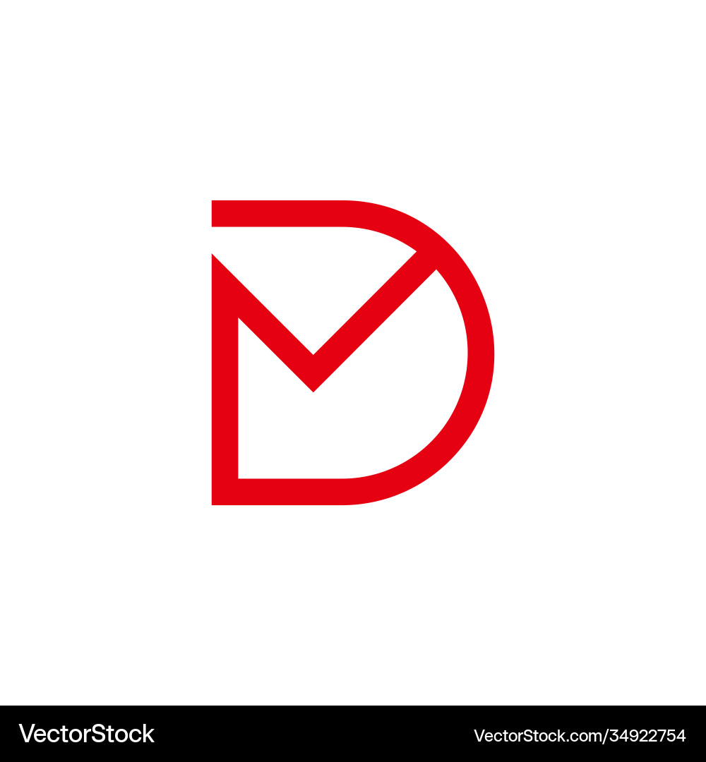 Letter md simple linear geometric design logo Vector Image