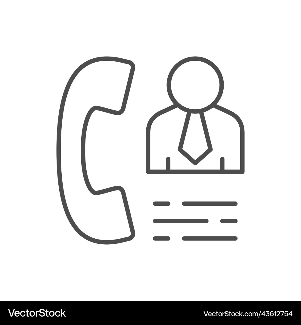 Phone call line outline icon Royalty Free Vector Image
