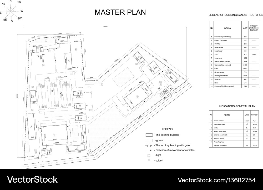 Plan industrial area Royalty Free Vector Image
