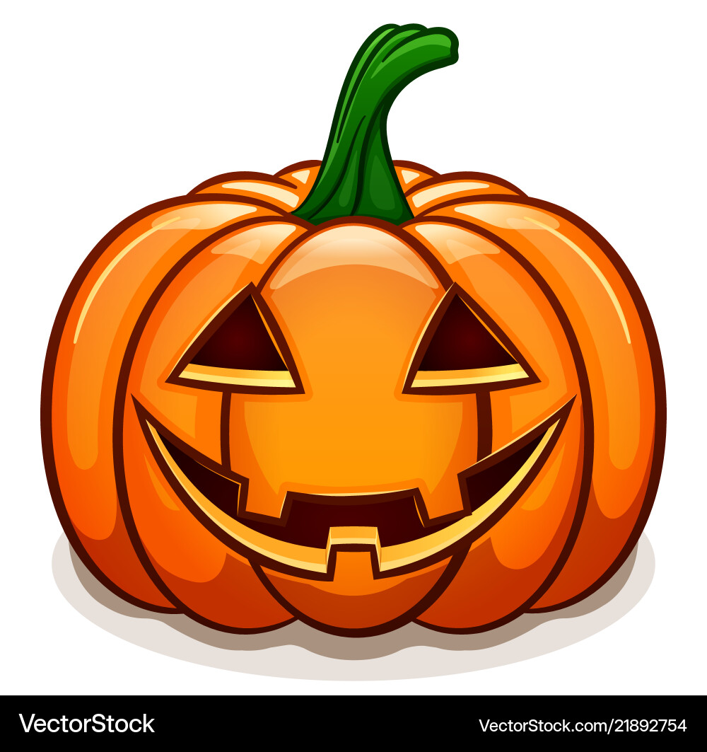 Pumpkin with smile face Royalty Free Vector Image