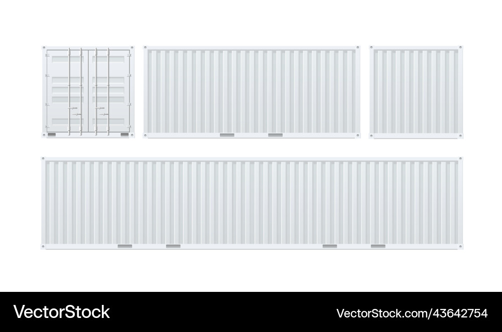 Realistic Shipping Containers Royalty Free Vector Image