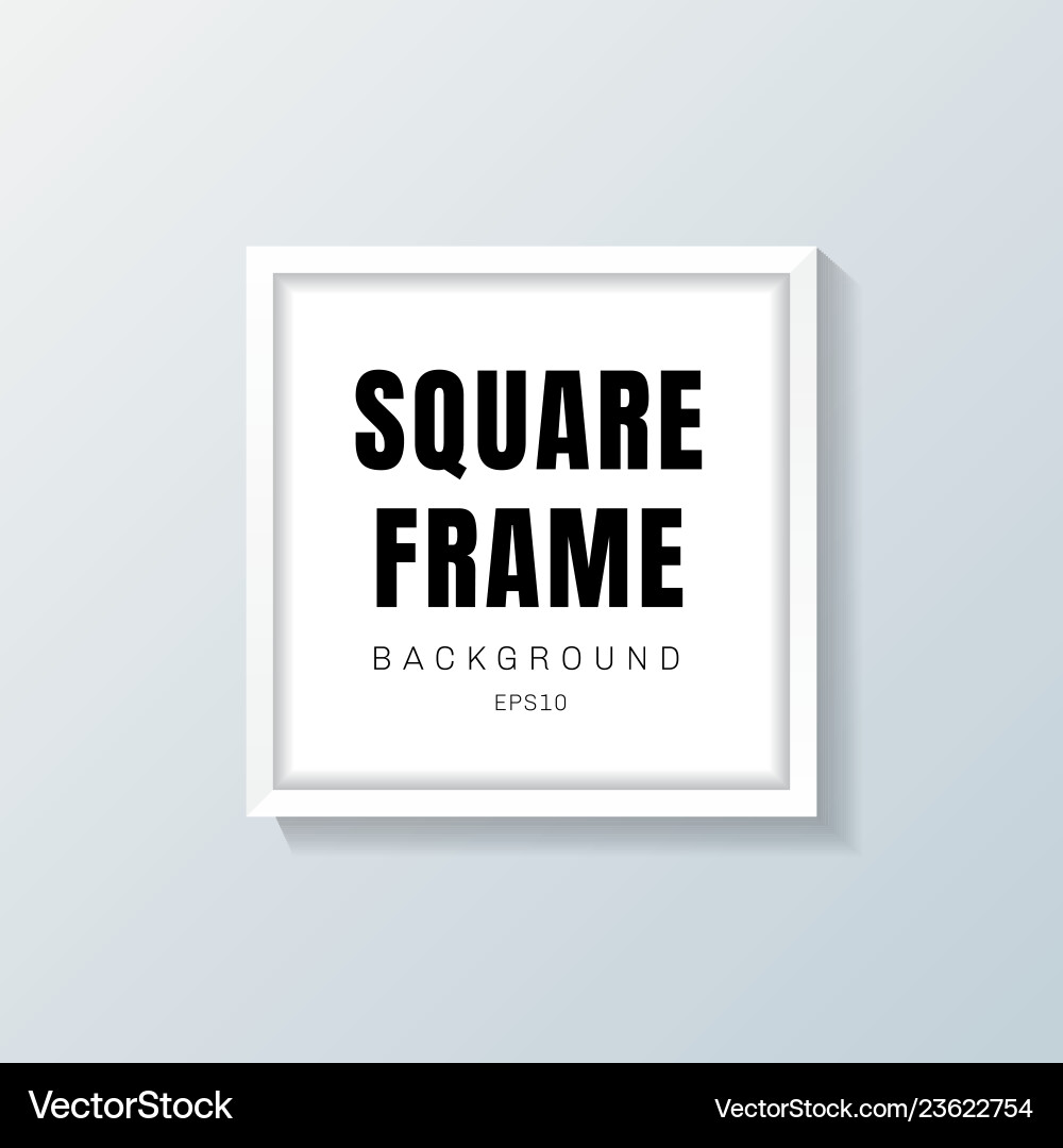 Realistic white square frame mockup on gray Vector Image