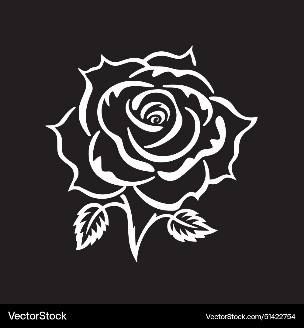 Rose - minimalist and flat logo Royalty Free Vector Image