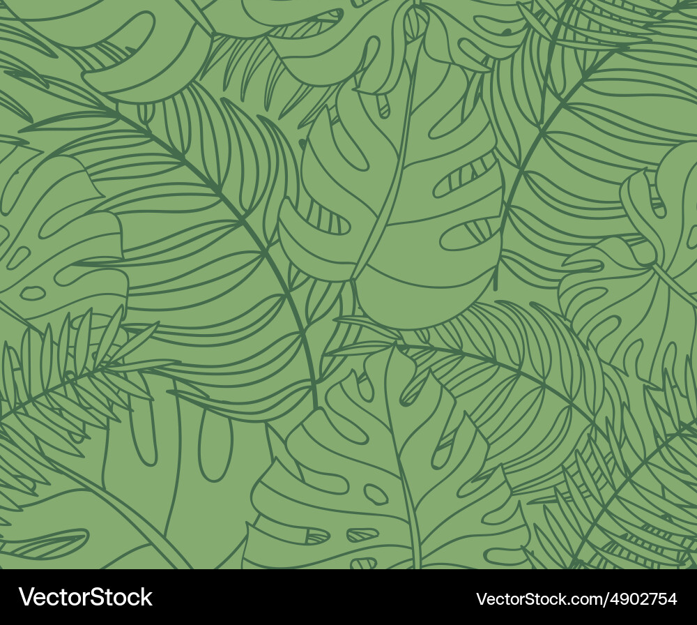 Tropical Palm Leaf Pattern Royalty Free Vector Image