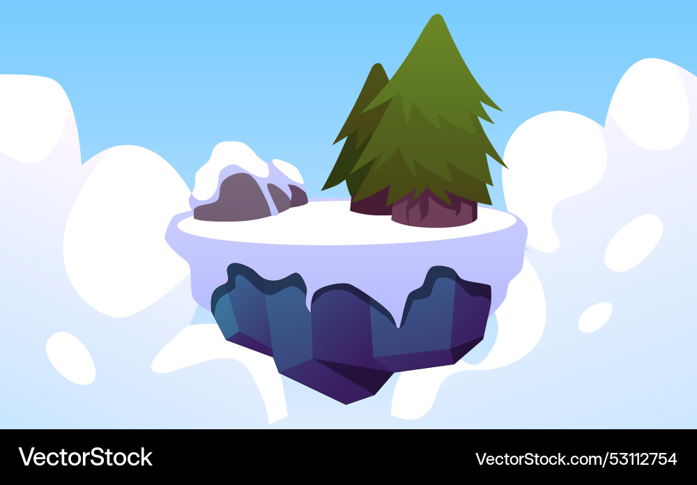 With a flying island two Royalty Free Vector Image