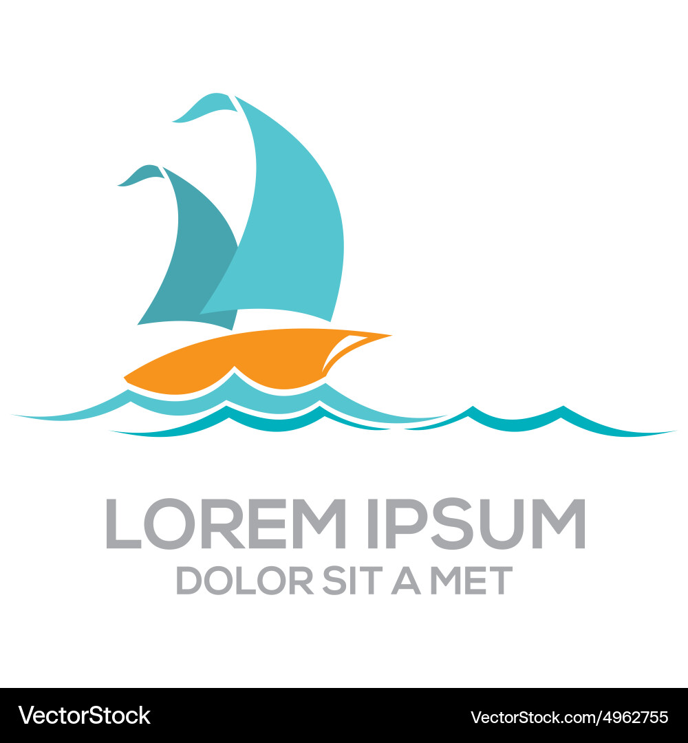 Abstract sailboat sea design boating Royalty Free Vector