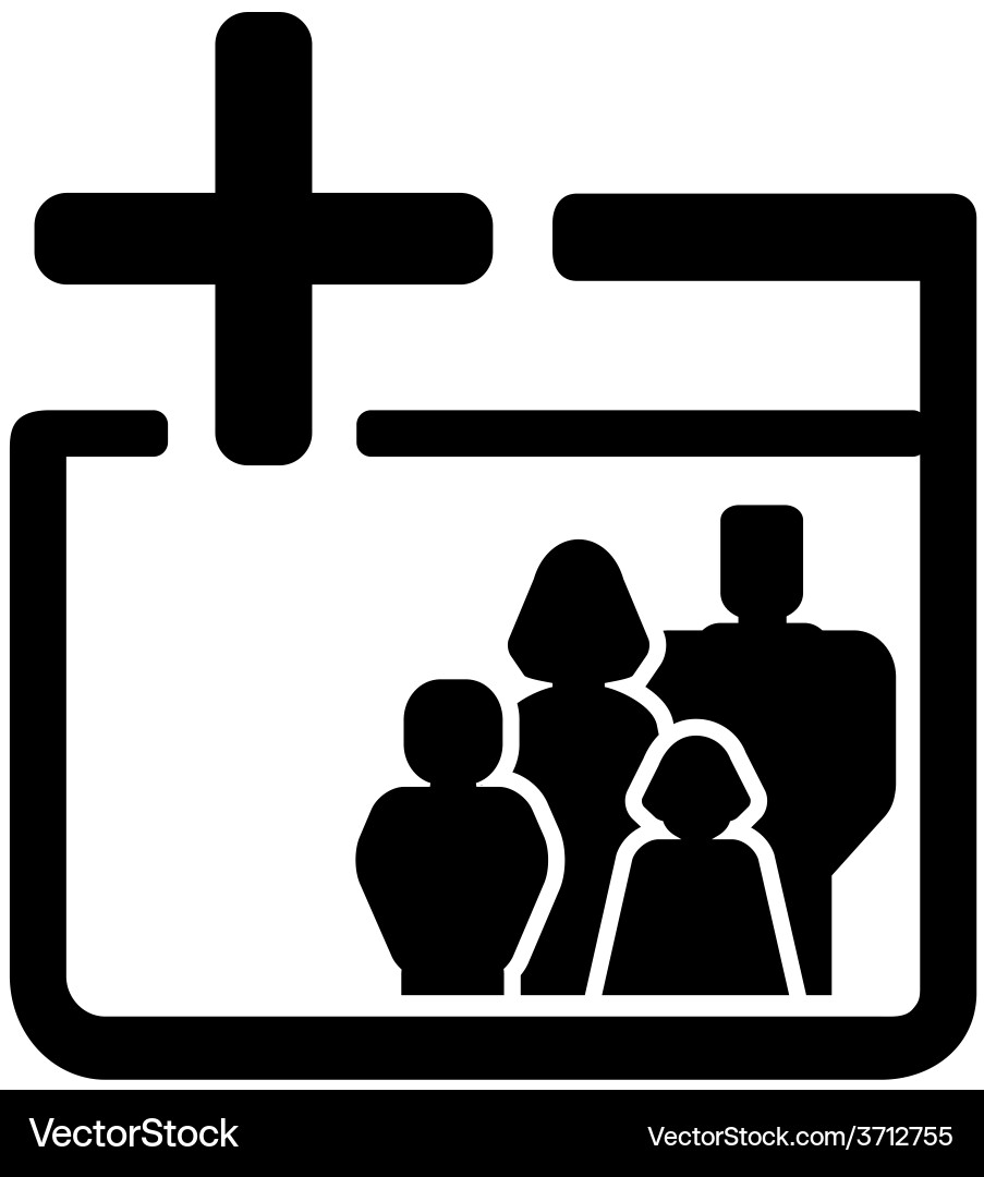 Family medical black icon Royalty Free Vector Image