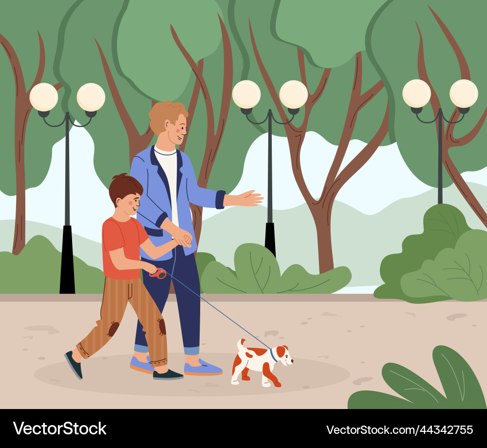 Family morning routine flat Royalty Free Vector Image