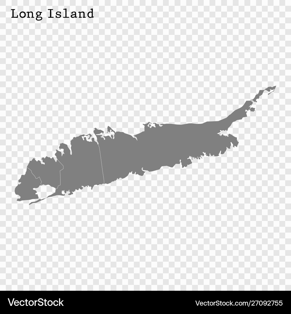 High quality map long island Royalty Free Vector Image