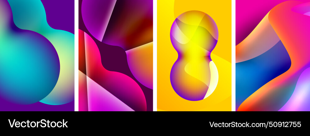 Liquid abstract shapes with gradient colors Vector Image