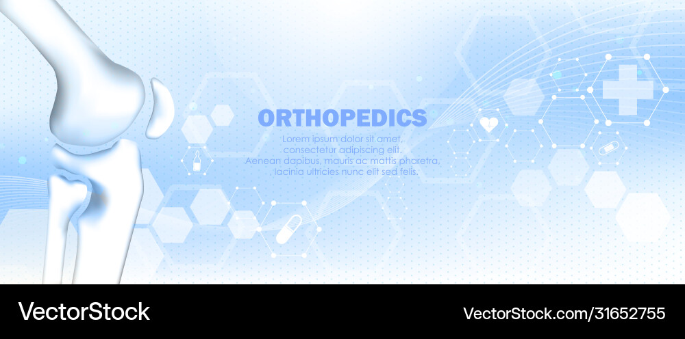 Medical orthopedic knee bone Royalty Free Vector Image