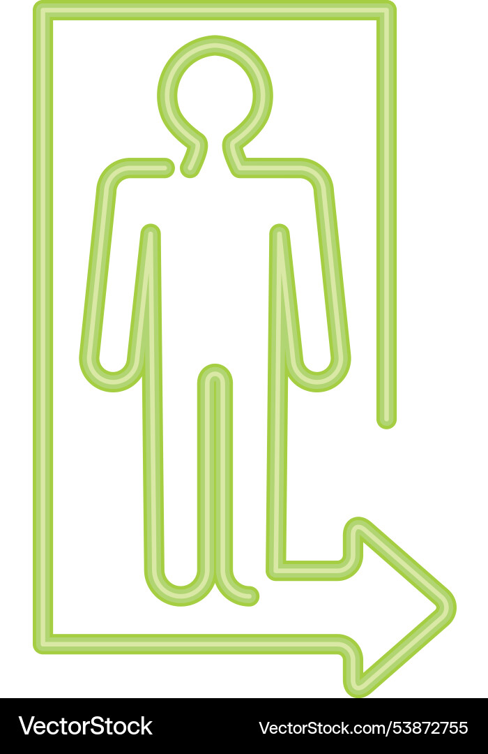 Men entrance informative signal neon light Vector Image