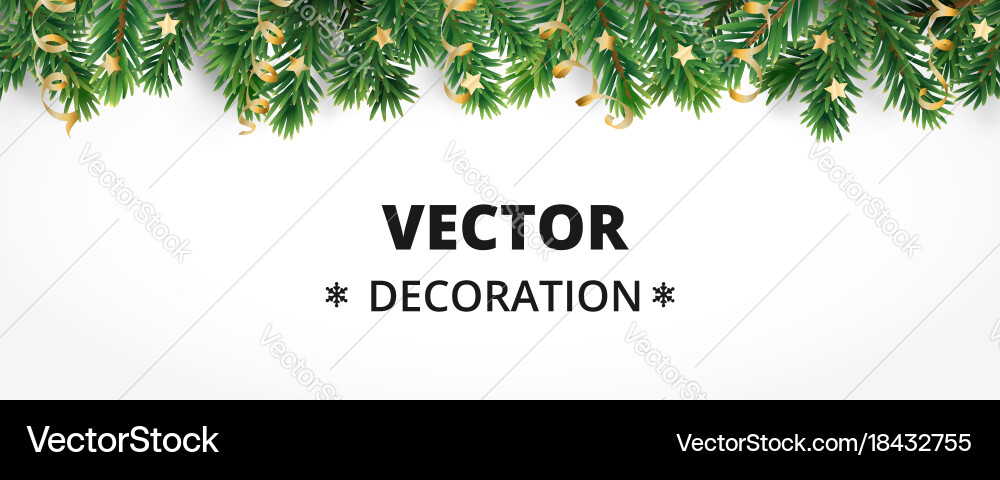 Winter holiday background border with christmas Vector Image