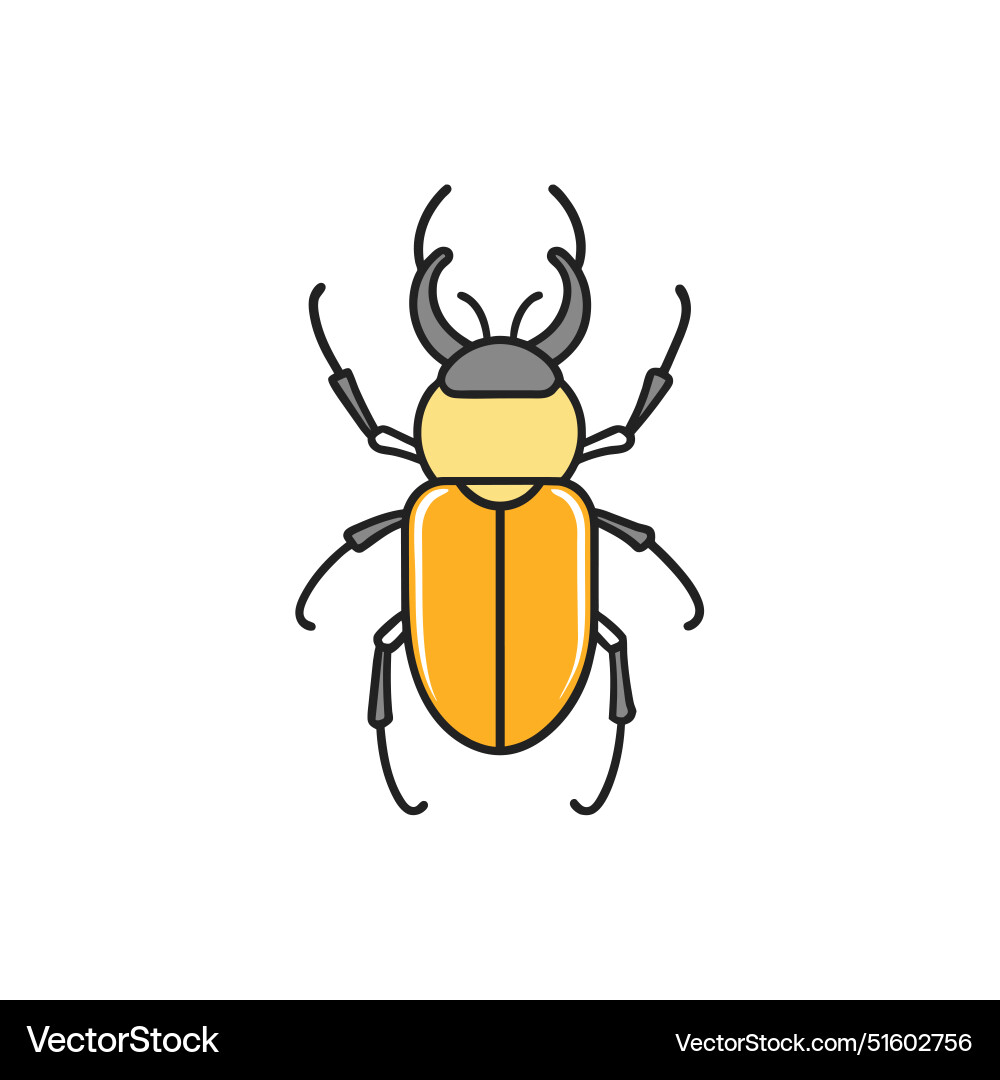 Atlas beetle bug stay icon Royalty Free Vector Image