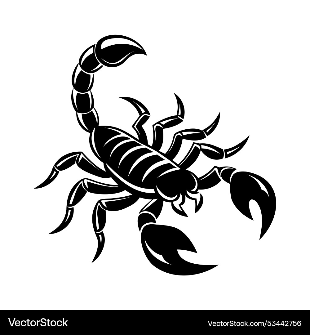 Bold stylized scorpion in minimalist Royalty Free Vector