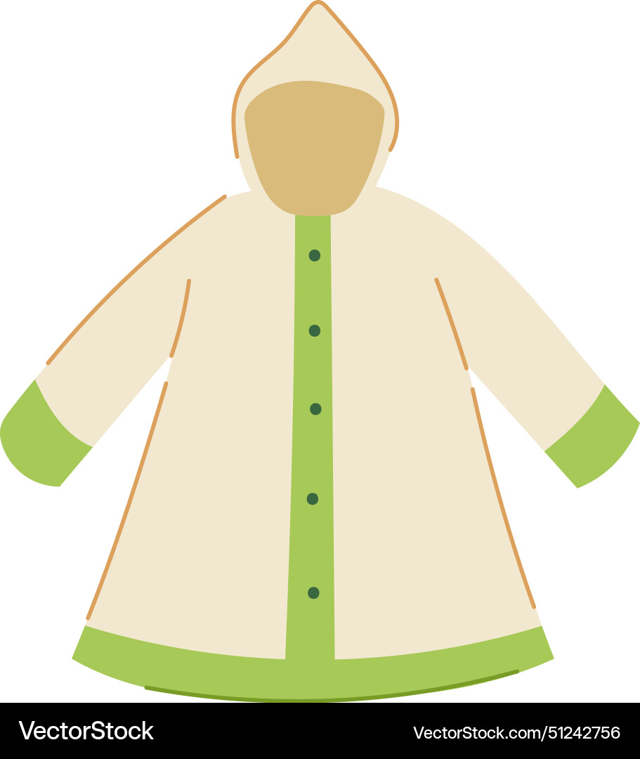 Coat rain jacket cartoon Royalty Free Vector Image
