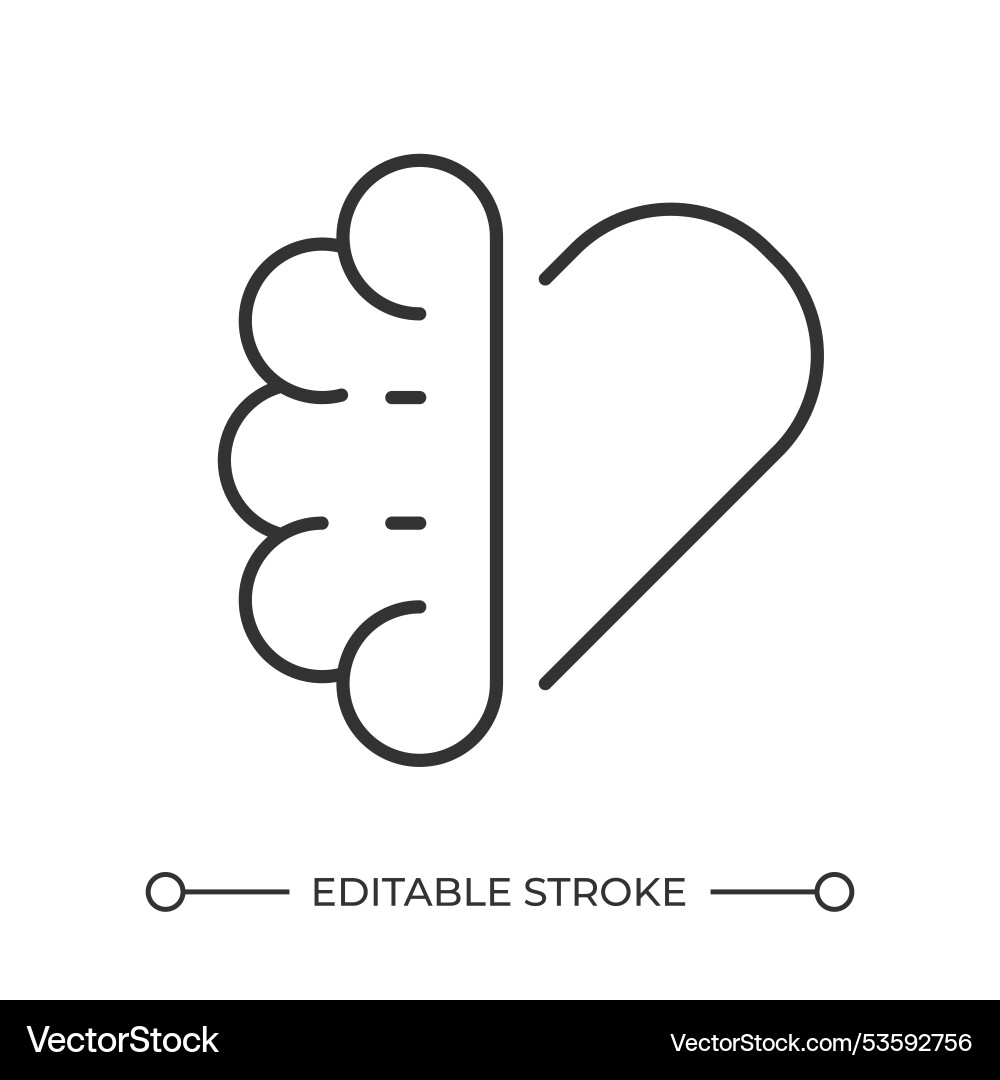 Emotional intelligence linear icon Royalty Free Vector Image