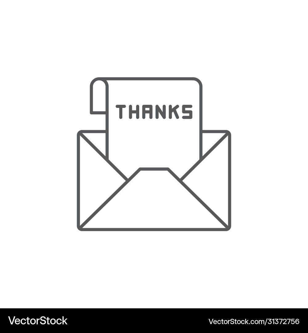 Envelope mit danke Buchstaben Symbol Lizenzfreier Vektor
