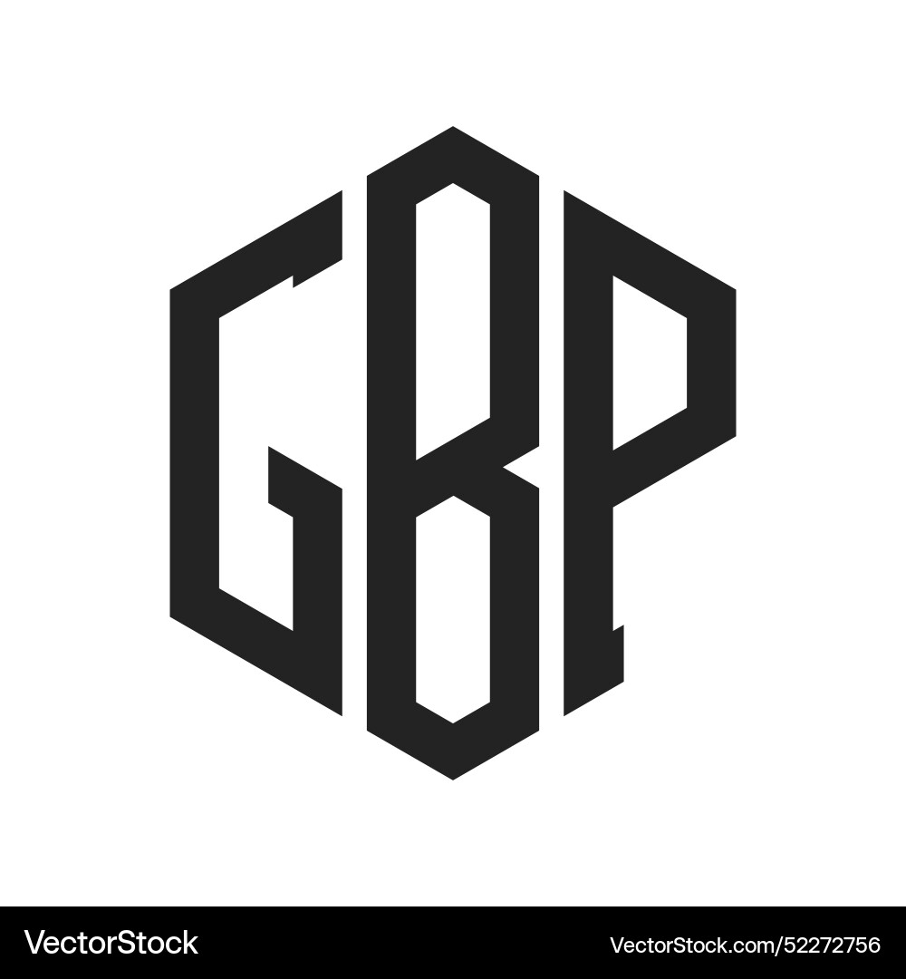 Gbp logo design initial letter monogram Royalty Free Vector
