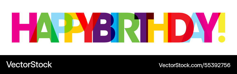 Happy birthday icon with overlapping letters Vector Image