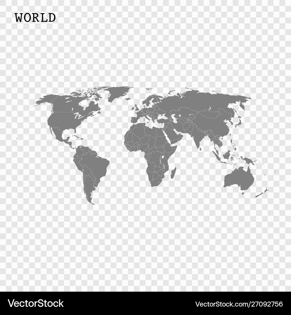High quality world map Royalty Free Vector Image