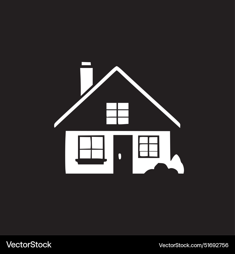 House - black and white Royalty Free Vector Image
