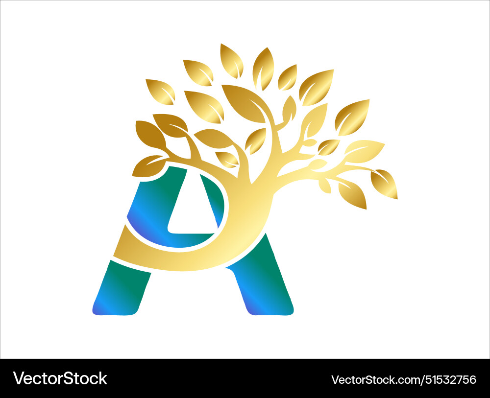 Letter and tree logo Royalty Free Vector Image