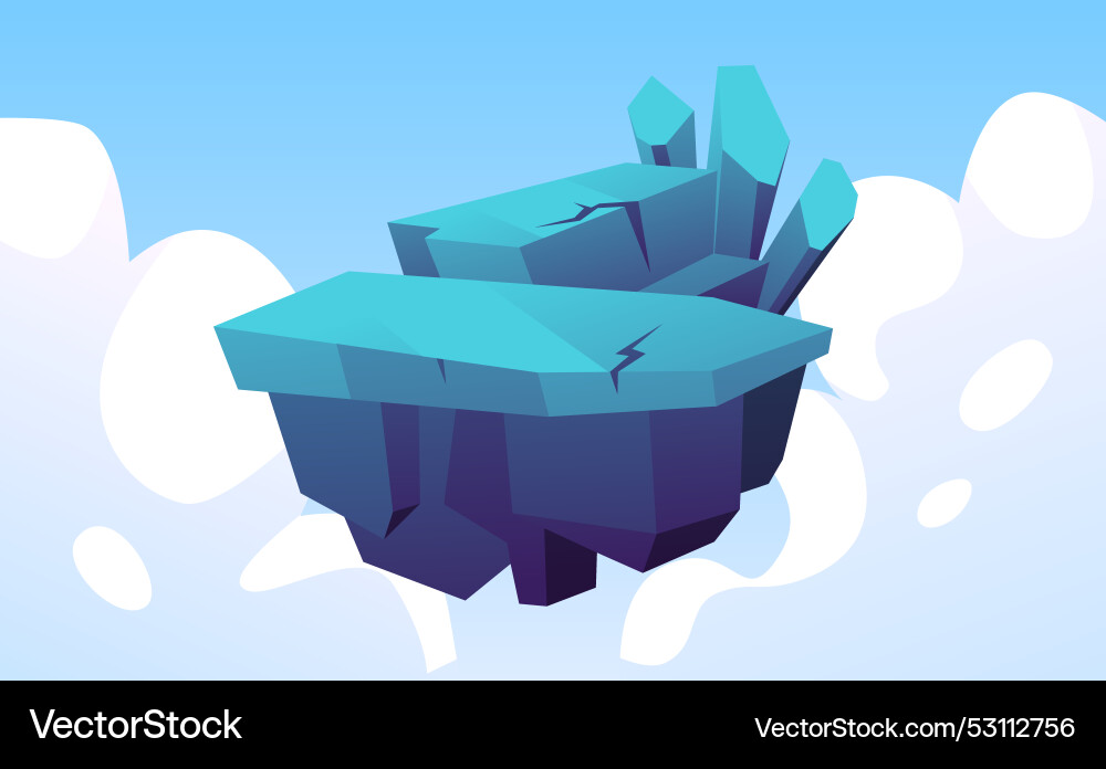 Level platform with blue surface and ice floes Vector Image