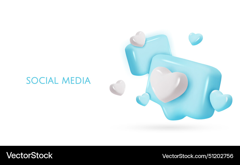 Like icon love 3d realistic Royalty Free Vector Image