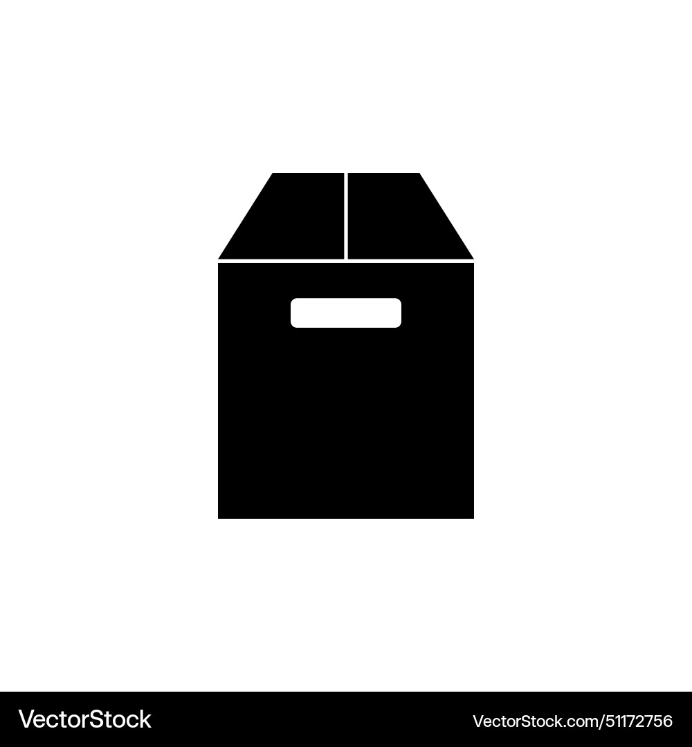 Long carton package box flat icon Royalty Free Vector Image