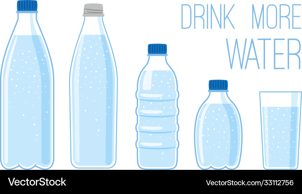 Mineral Water Bottles - Aqua Collection Royalty Free Vector