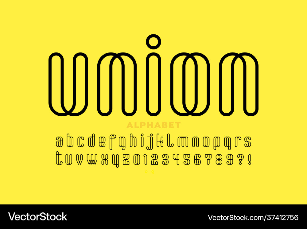 Modern Outline Font Collection Royalty Free Vector Image