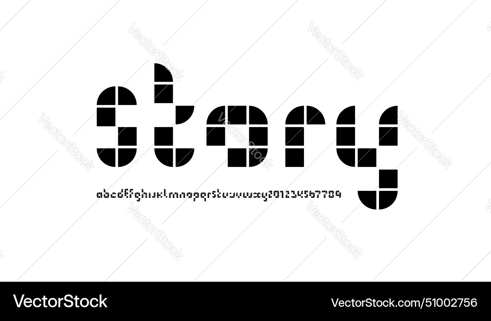 Mosaic font pixeled alphabet made tile style Vector Image