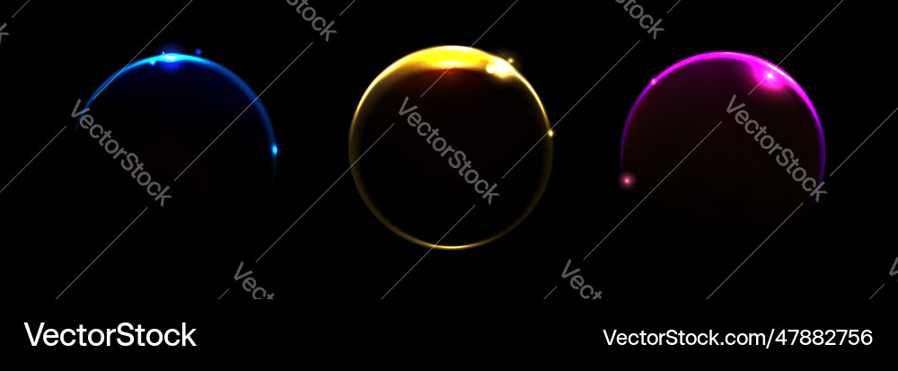 Realistic set of color solar eclipse effects Vector Image