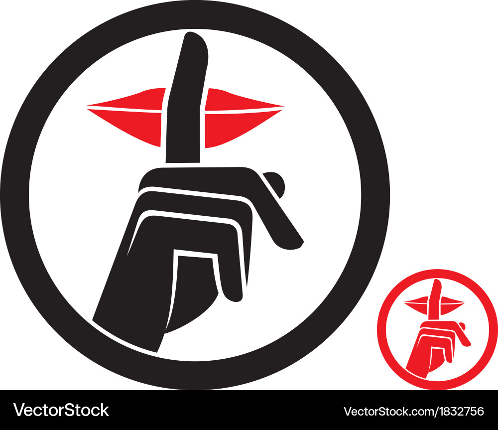 Silence Sign - Hush Symbol Royalty Free Vector Image