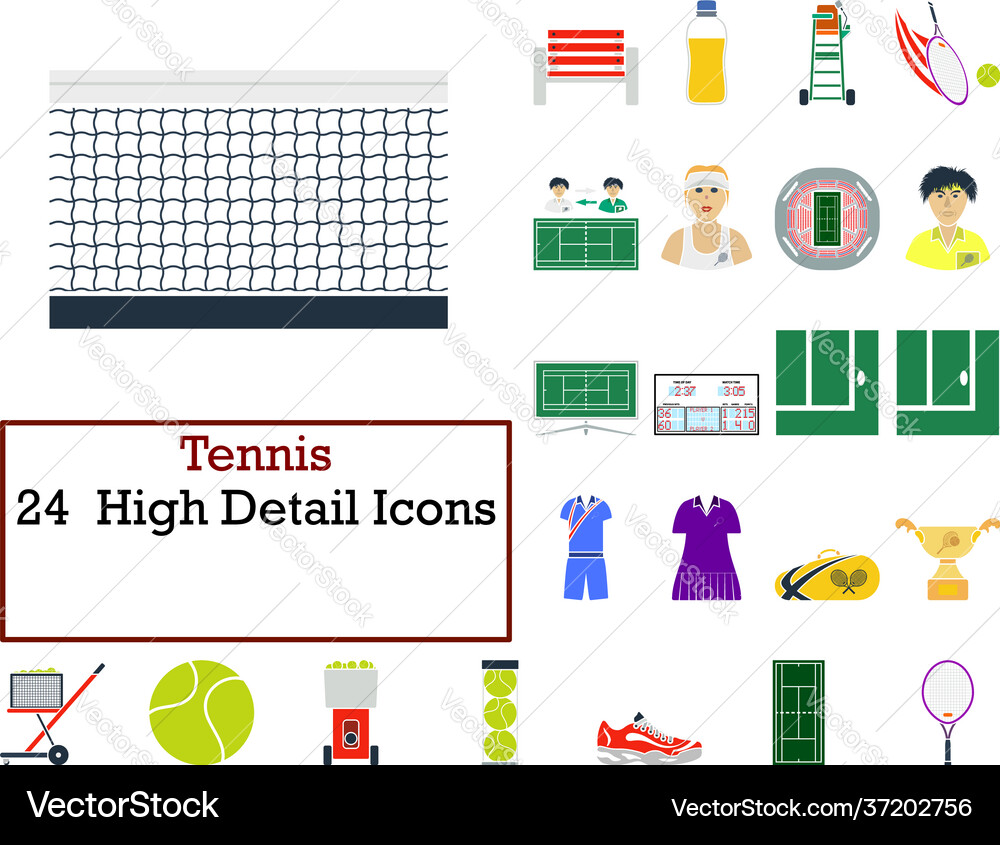 Tennis icon set Royalty Free Vector Image - VectorStock